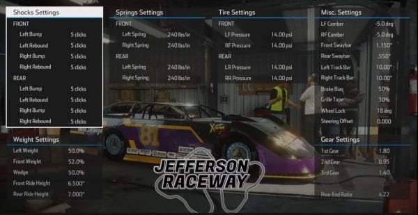 NASCAR Heat 5 Xtreme Dirt Tour Setups – Best Sim Racing Setups