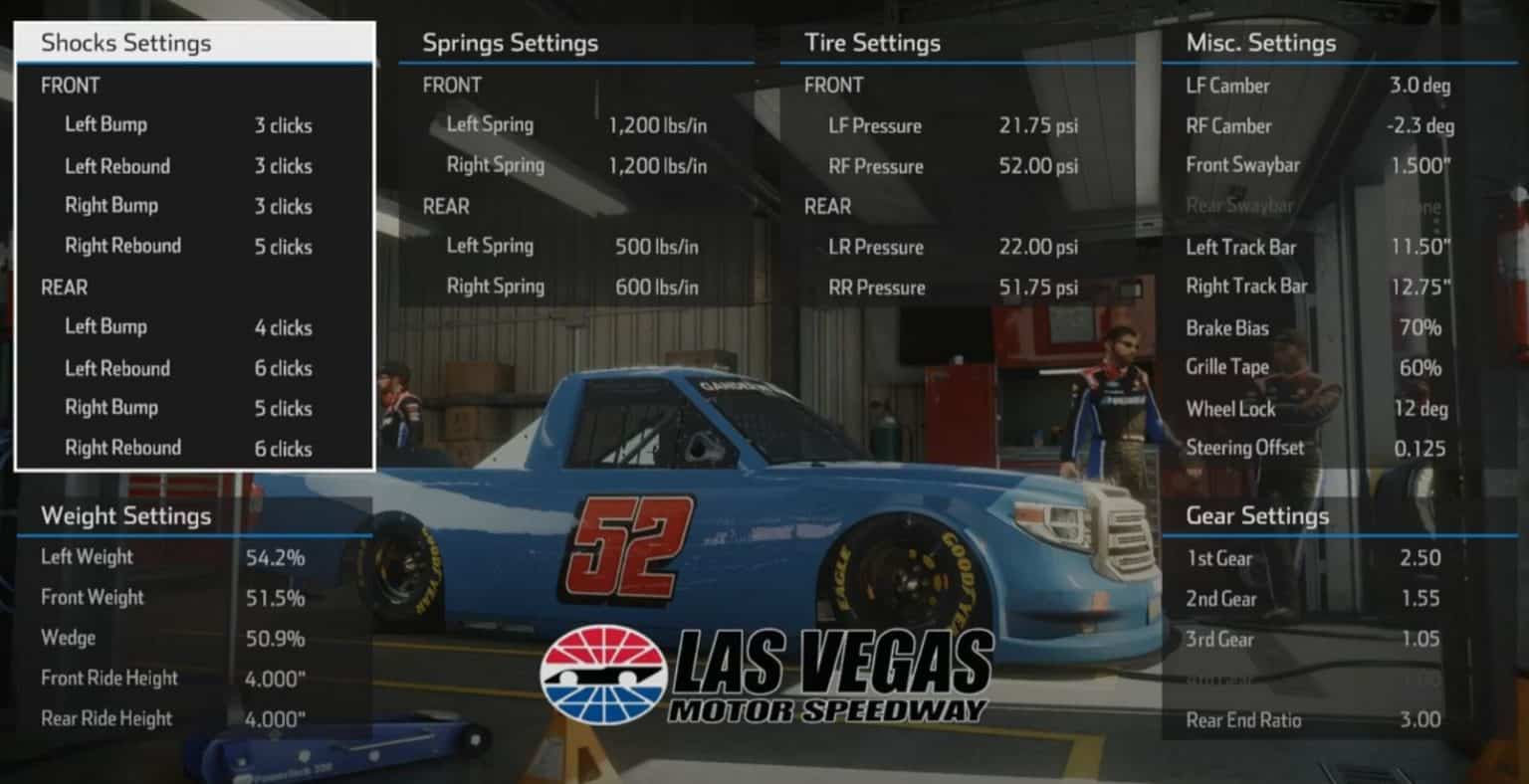 NASCAR Heat 5 Las Vegas Setups – Best Sim Racing Setups